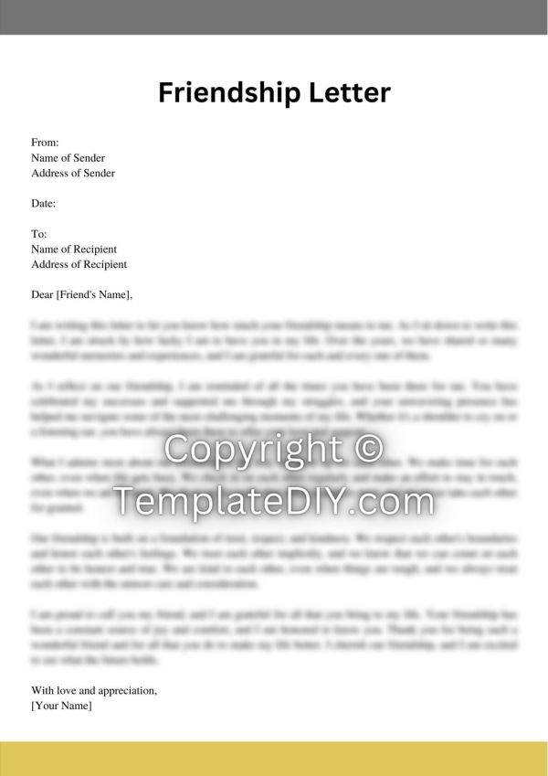 Proof of Friendship Letter Sample Template with Examples