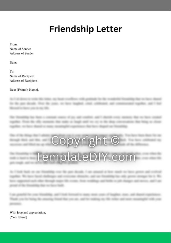 Proof of Friendship Letter Sample Template with Examples