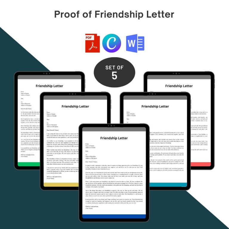 Proof of Friendship Letter Sample Template with Examples