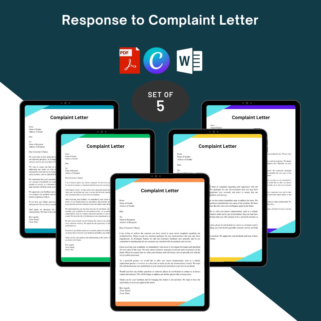 Complaint Response Letter Template for Business Use
