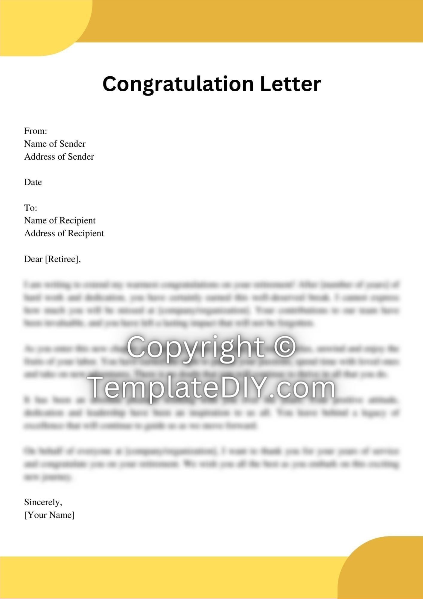Retirement Congratulations Letter Sample Friend Congratulations On