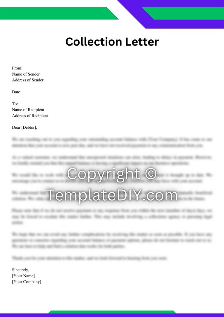 Accounts Receivable Collection Letter Sample and Examples