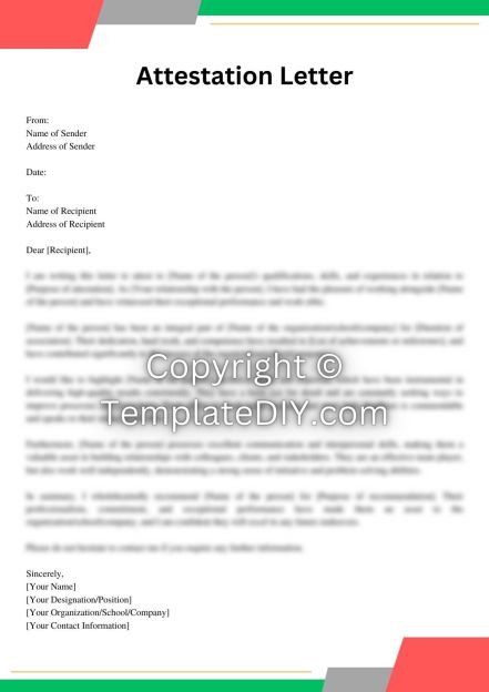Download Attestation Letter Template | Word Editable Format