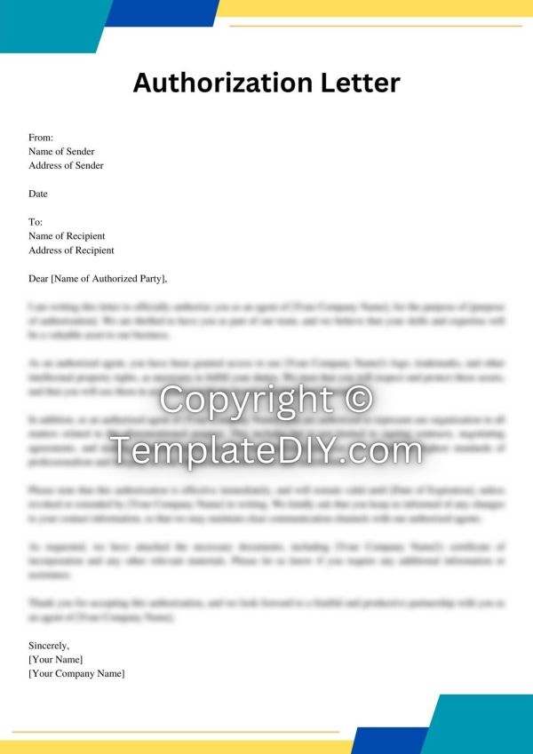 Brand Authorization Letter Sample Template Examples Word