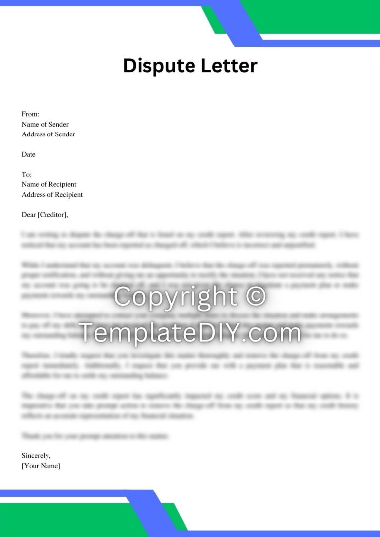 Dispute Charge Offs with Our Letter Template | Download Now