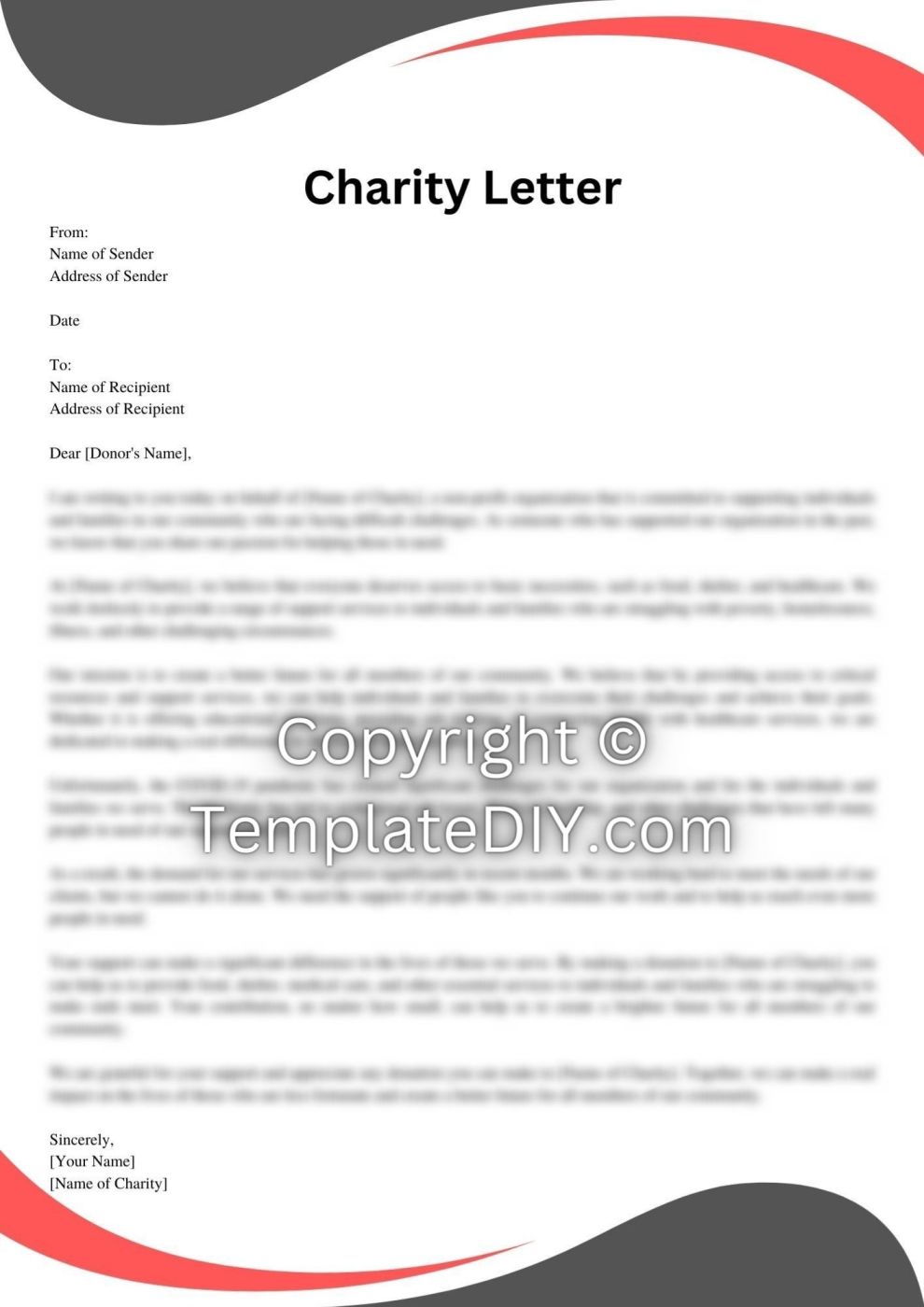 Charity Appeal Letter Sample Template with Examples [Word]