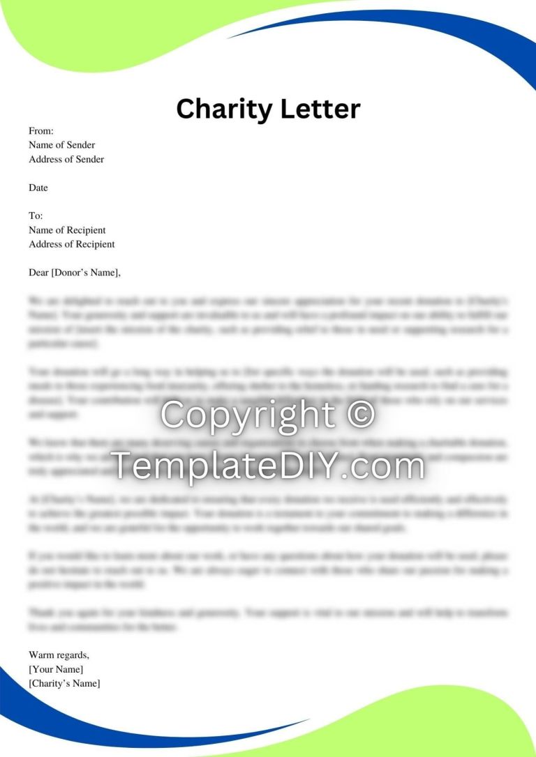 Charity Contribution Letter Sample with Examples [Word]
