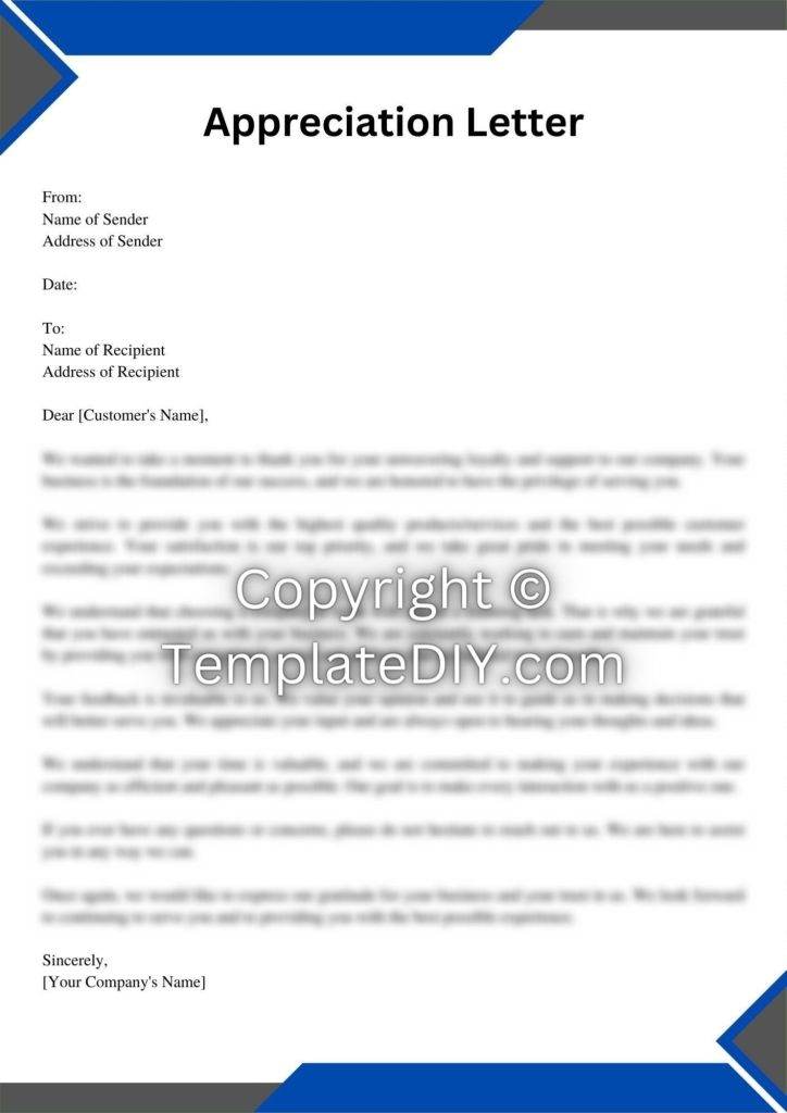 Customer Appreciation Letter Sample Template with Examples
