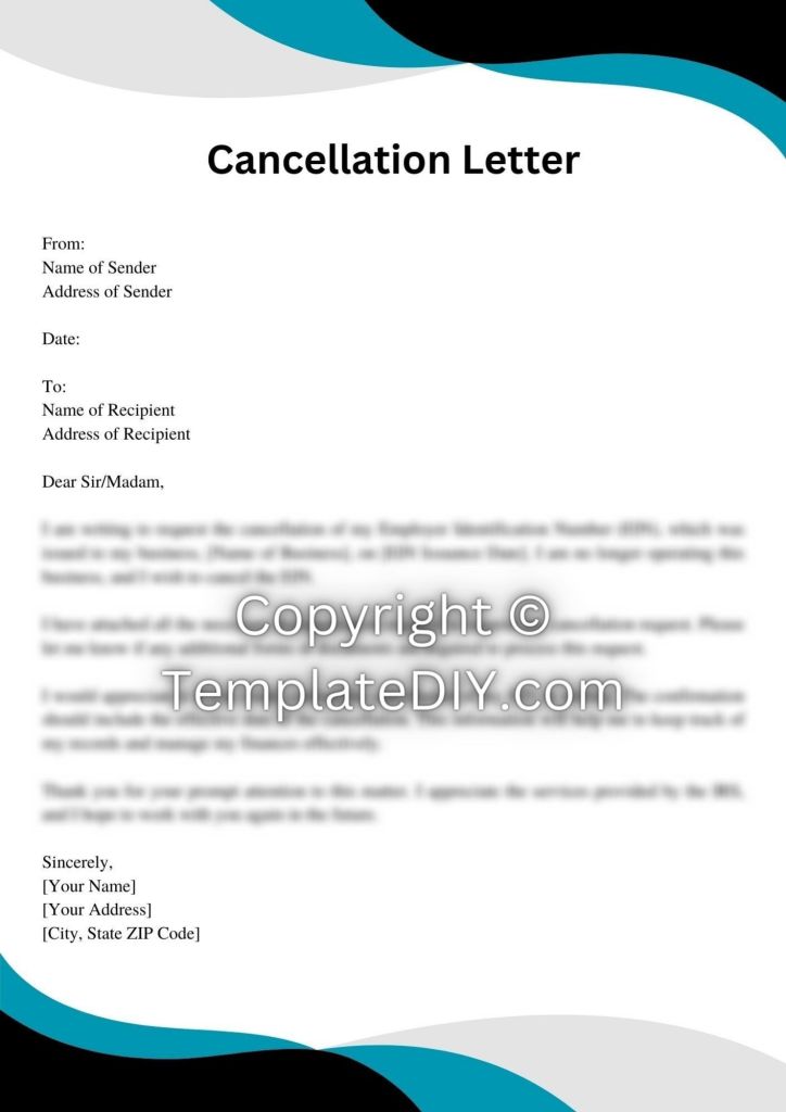 IRS EIN Cancellation Letter Template | Download Now