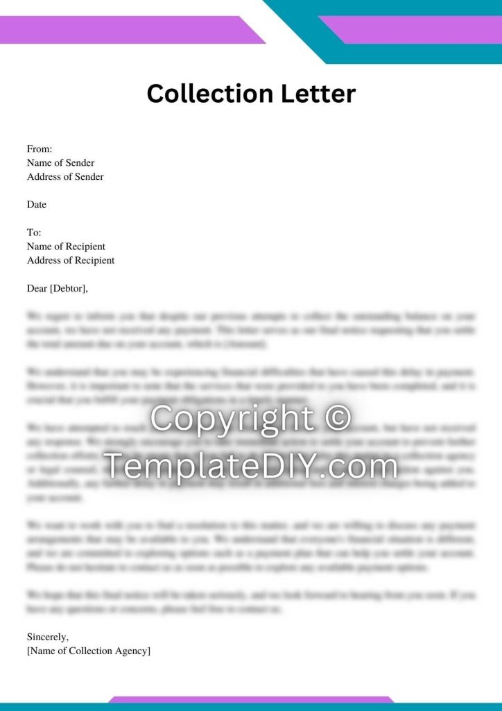 Final Notice Collection Letter Sample with Examples [Word]