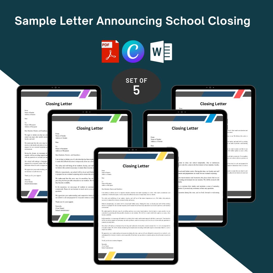 School Closing Announcement Letter Template (PDF & Word)