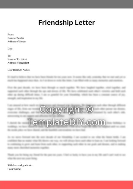 Proof of Friendship Letter Sample Template with Examples