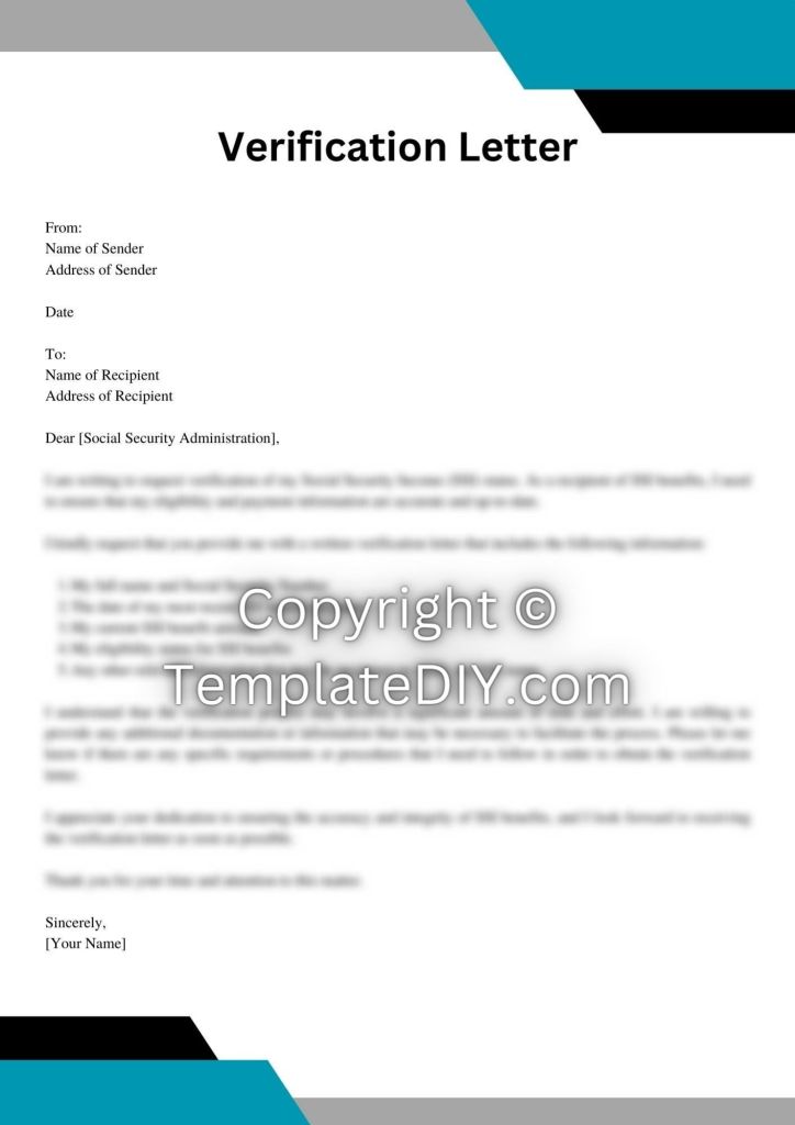 SSI Verification Letter Sample with Examples [Word]