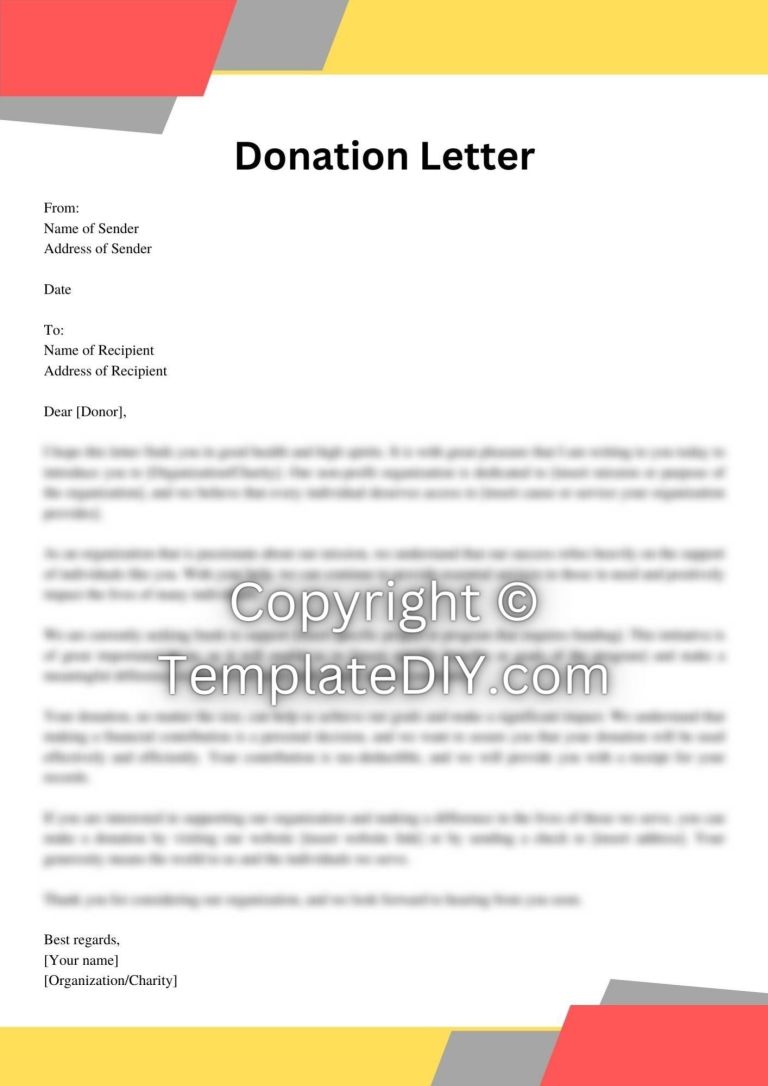 Solicitation Letter for Donation Sample and Examples [Word]