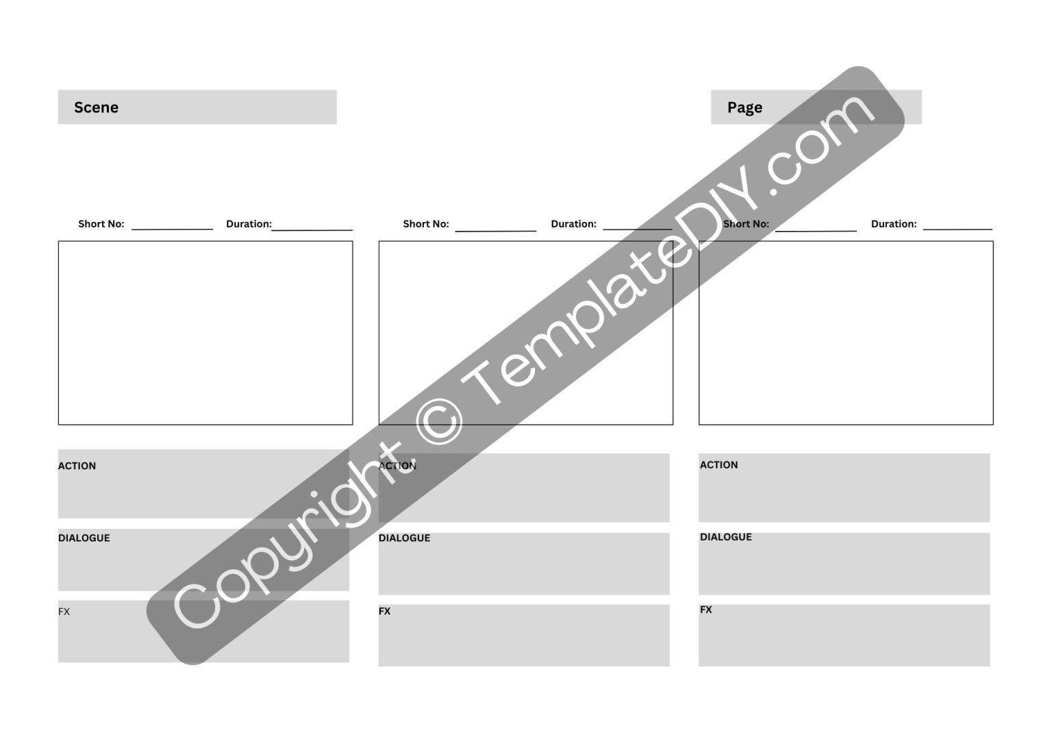 Video Storyboard Template Printable PDF, Word [Editable]