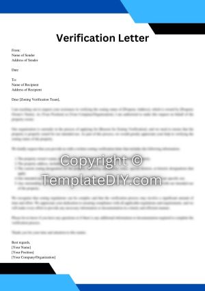 Zoning Verification Letter Template | Editable Download