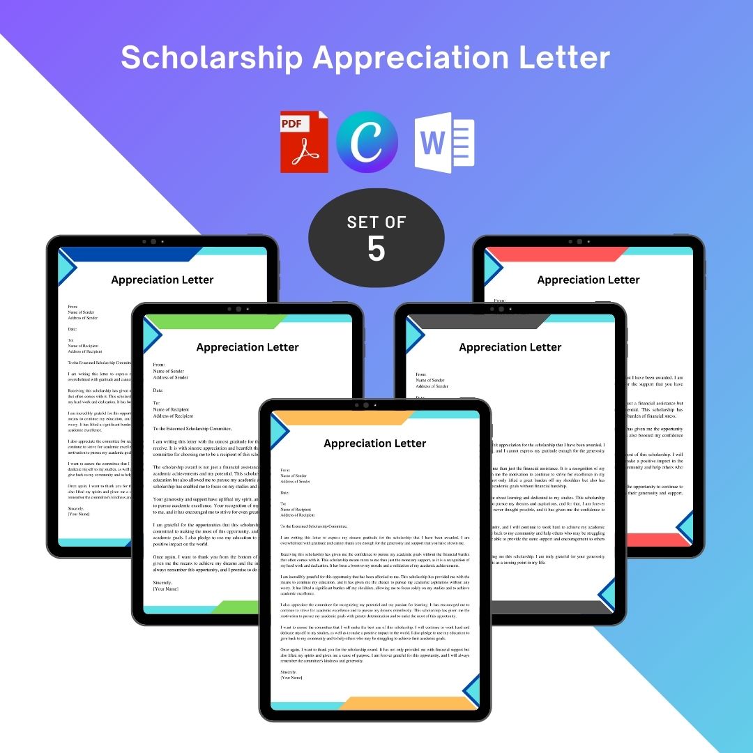 Scholarship Appreciation Letter Sample and Examples [Word]