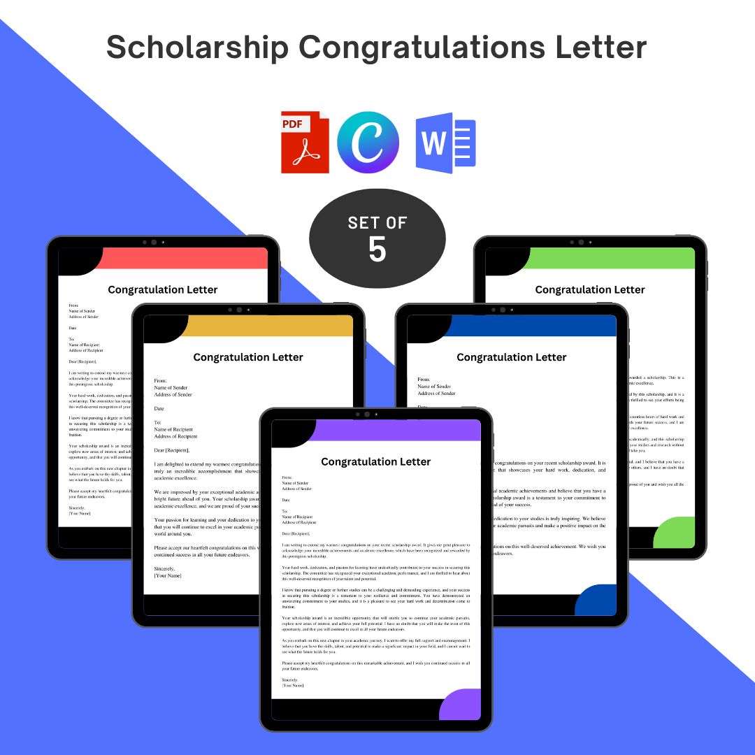 Scholarship Congratulations Letter Template | Download Now