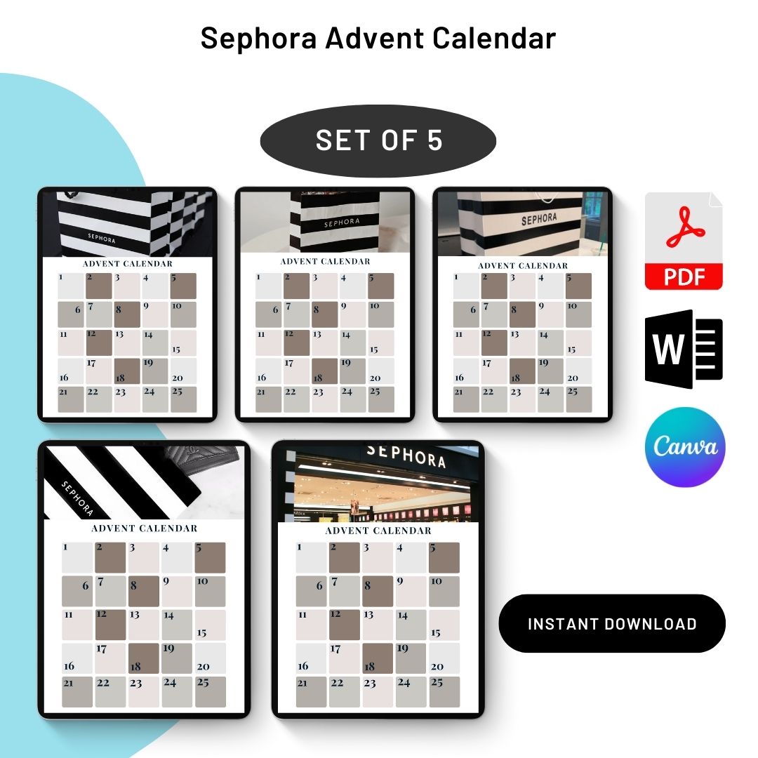 Sephora Advent Calendar Printable Template in PDF, Word