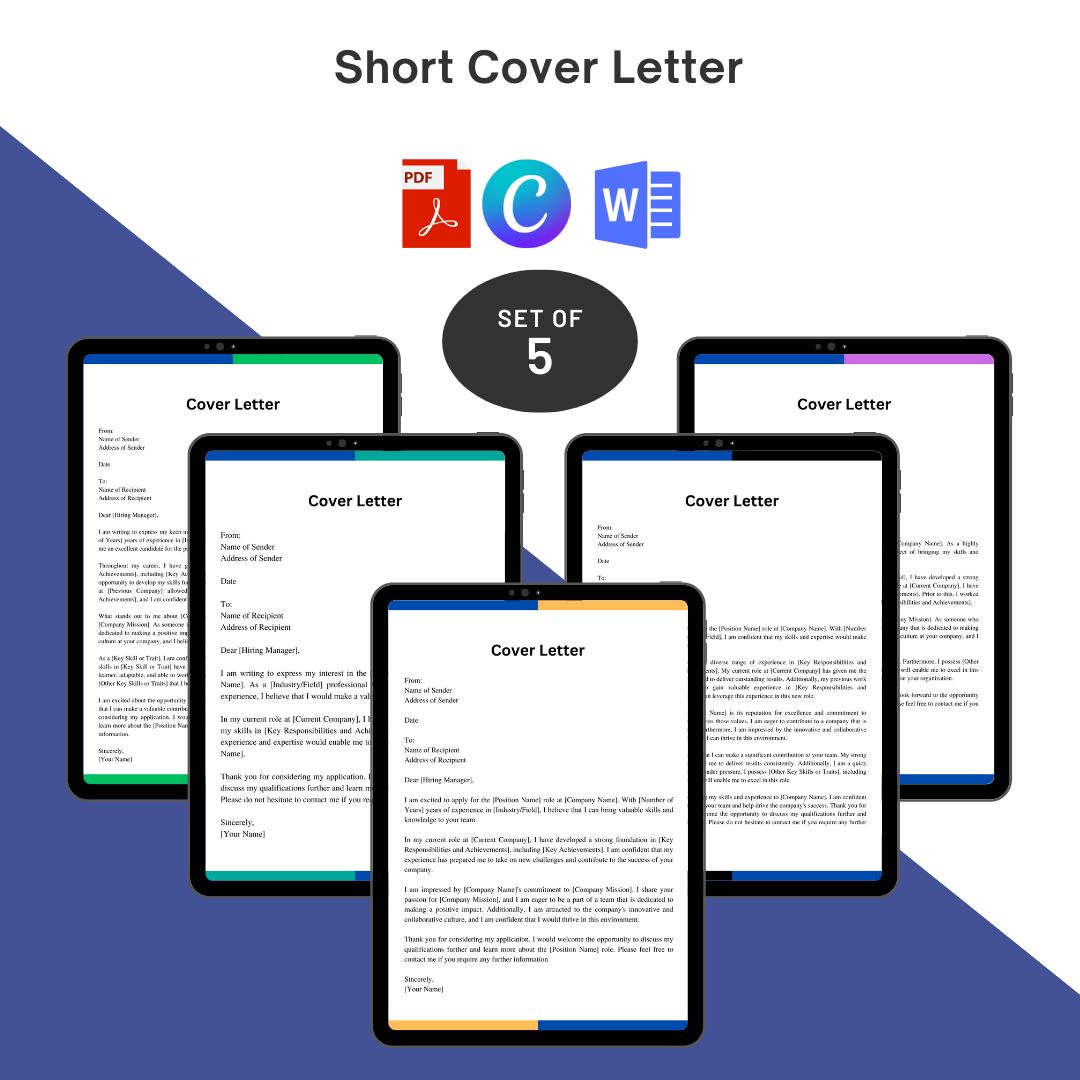 Short Cover Letter Sample with Examples [Word Editable]