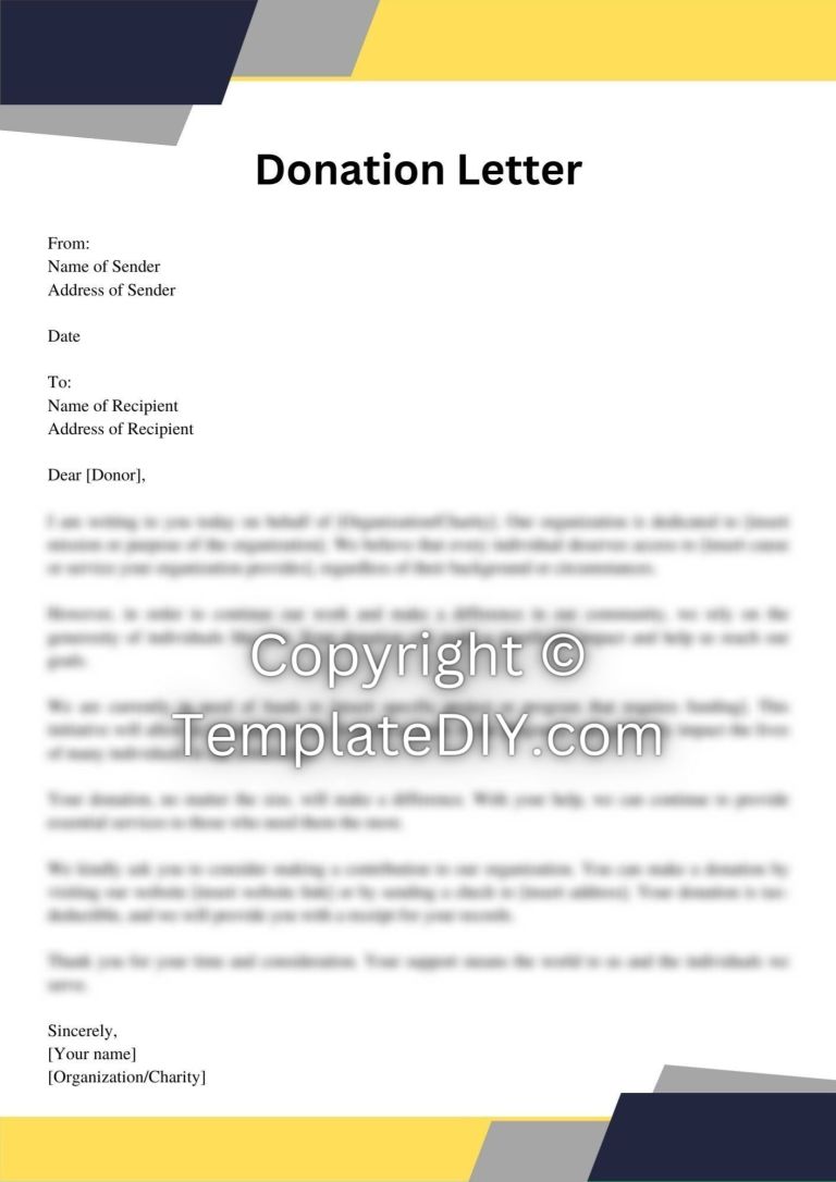Solicitation Letter for Donation Sample and Examples [Word]