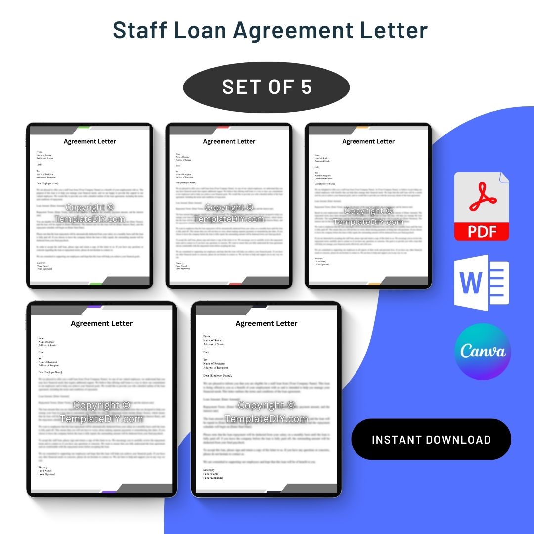 Staff Loan Agreement Letter Sample Template with Examples