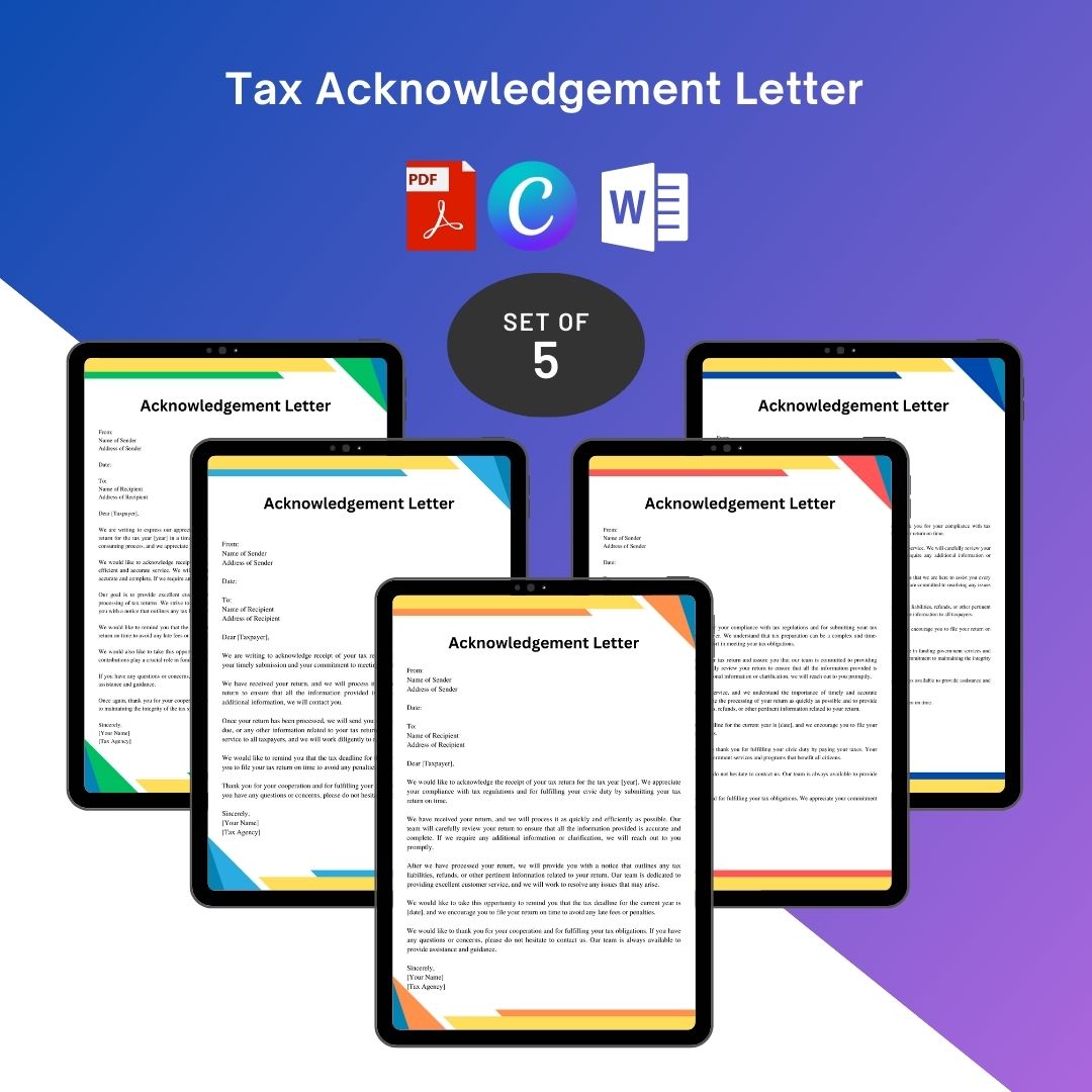 Tax Acknowledgement Letter Sample Template with Examples