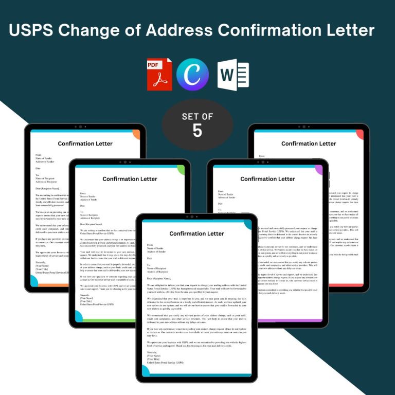 USPS Change of Address Confirmation Letter Sample [Word]