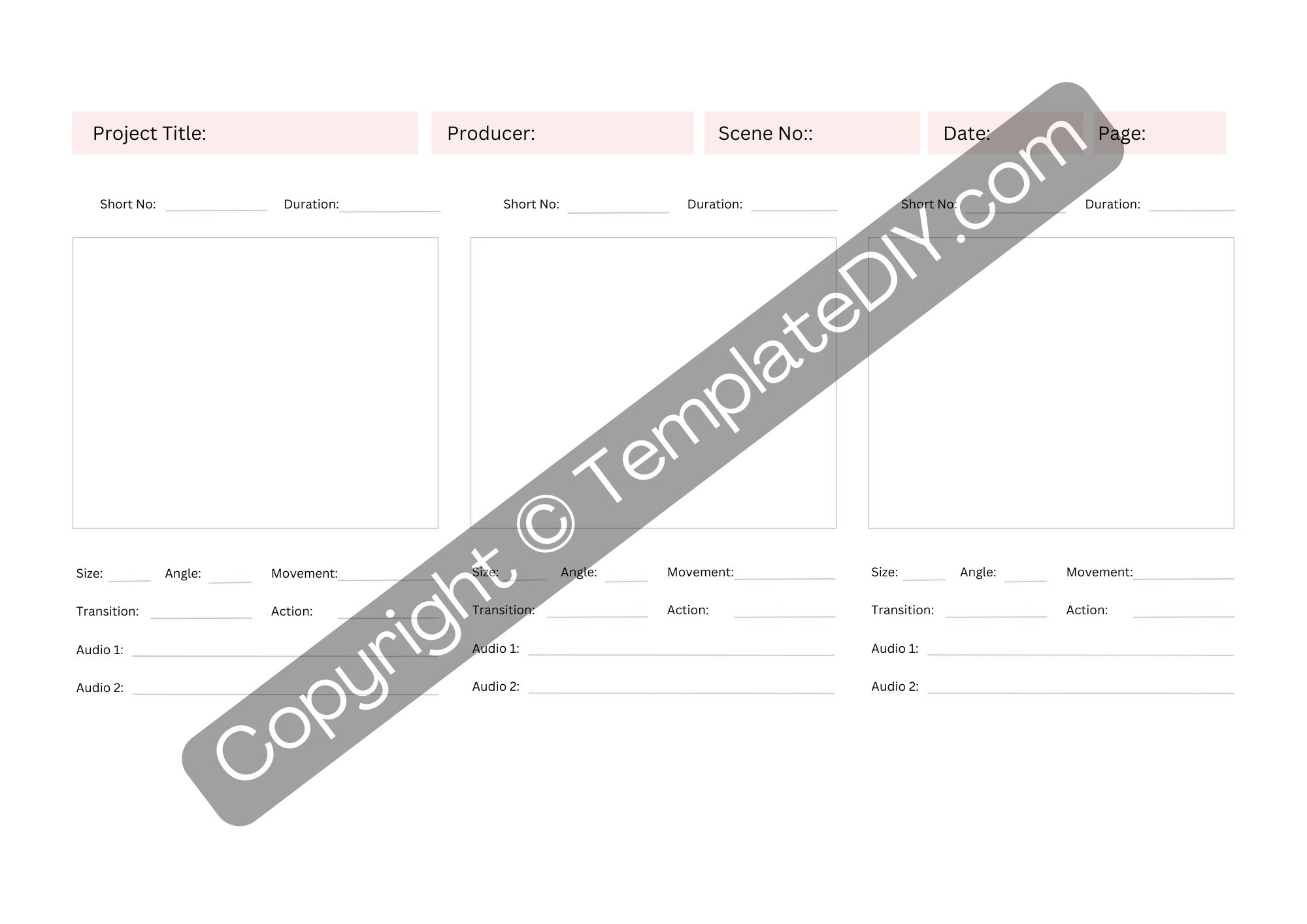 Video Storyboard Template Printable PDF, Word [Editable]