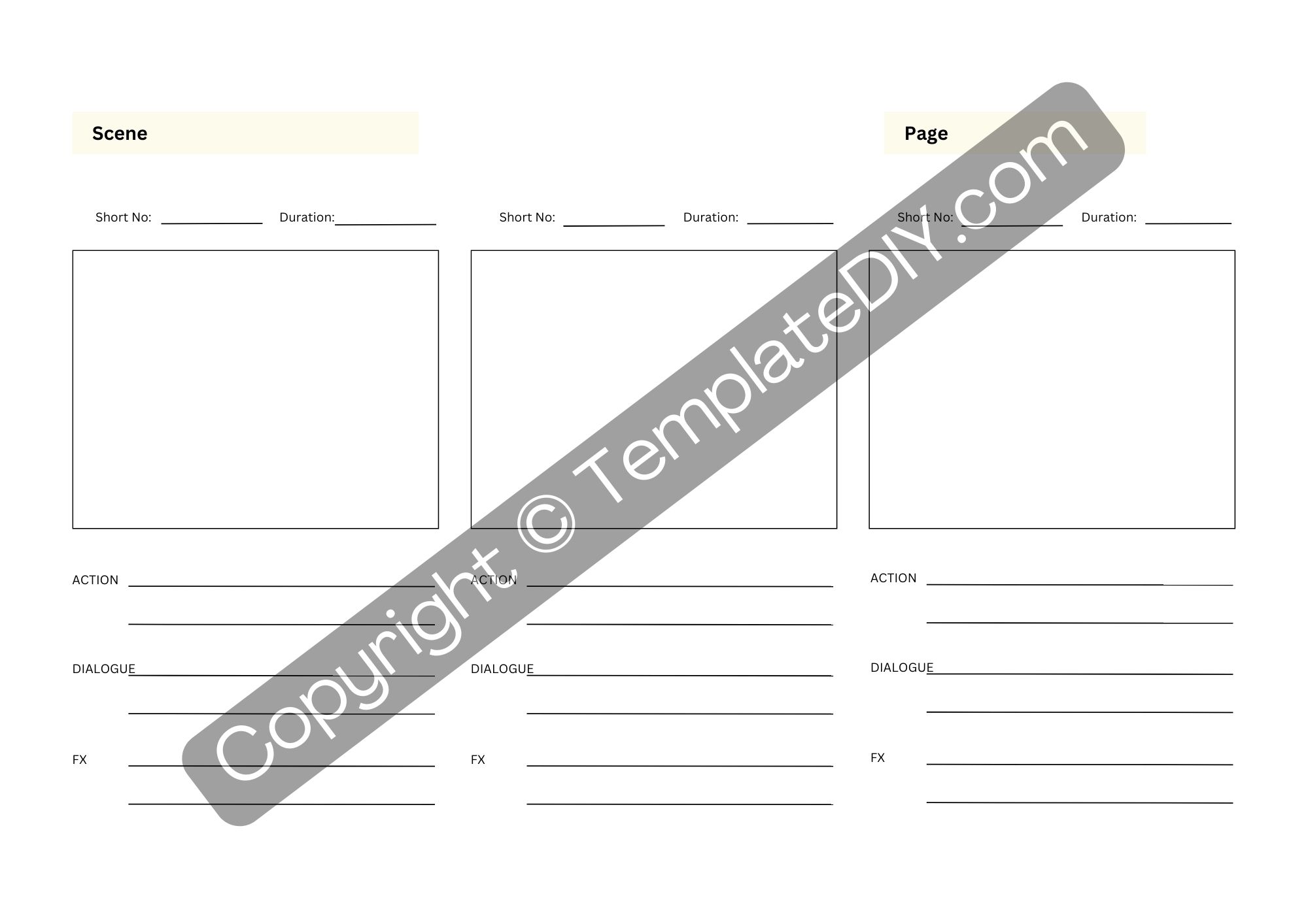 Video Storyboard Template Printable PDF, Word [Editable]