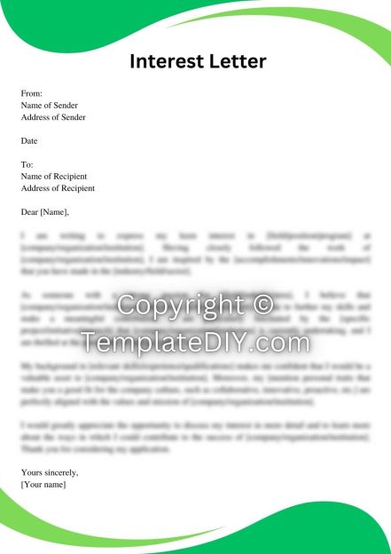 AKA Interest Letter Sample with Examples [Word Editable]