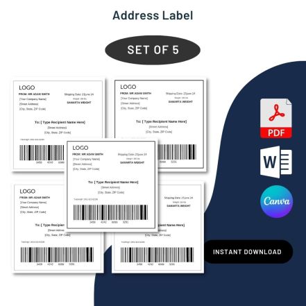 Address Label Template Printable PDF, Word [Editable]