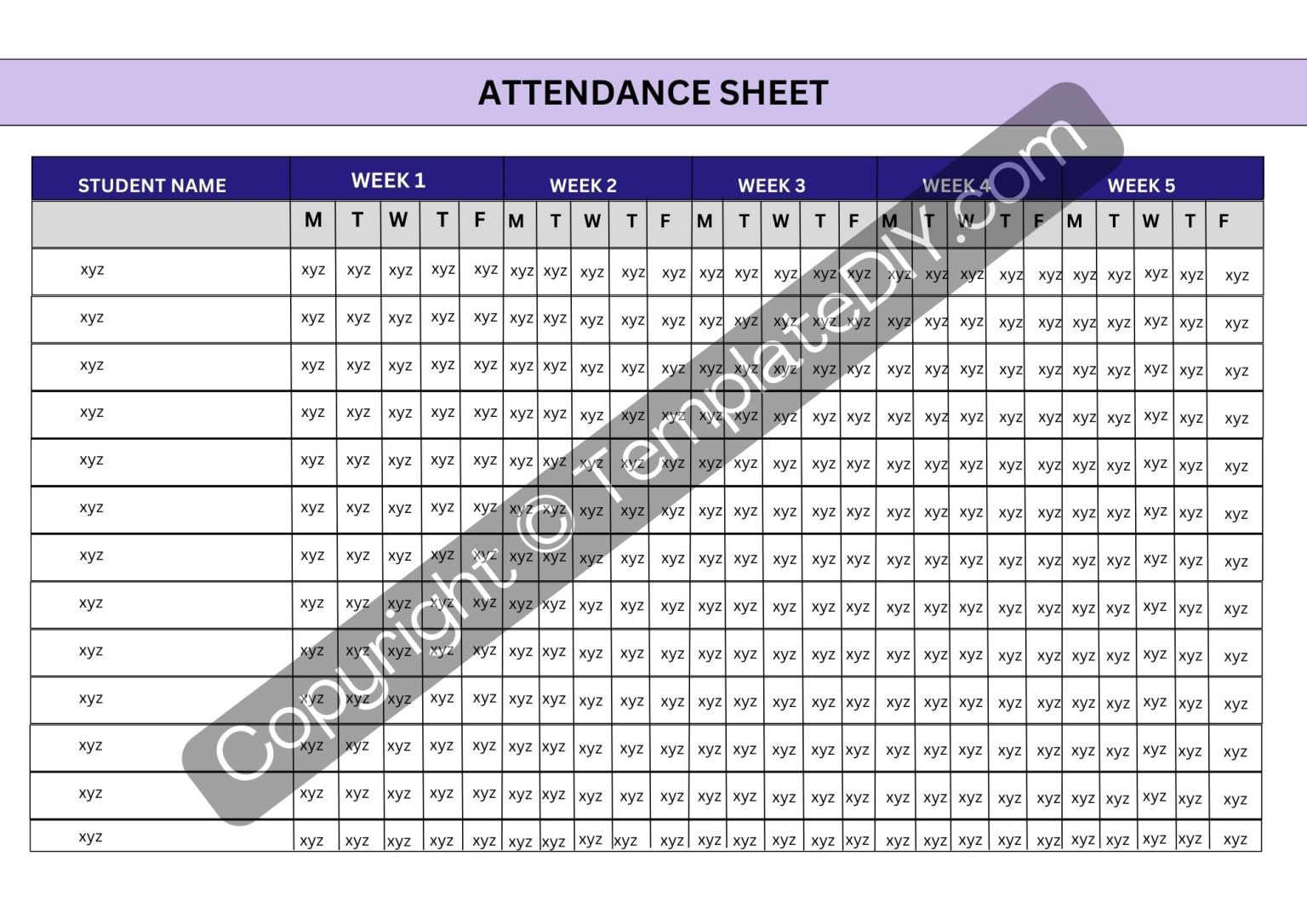 Attendance Record Template Printable PDF, Word [Editable]