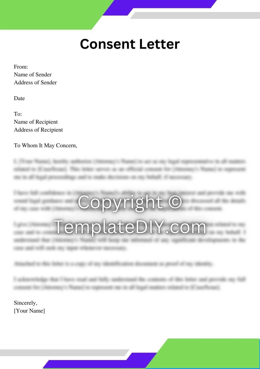 Attorney Consent Letter Sample Template with Examples