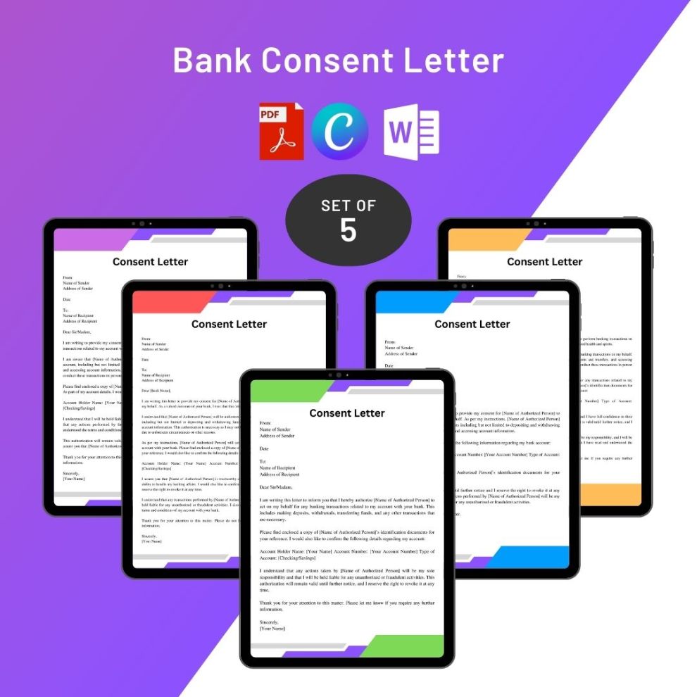 Bank Consent Letter Template – PDF & Word Download