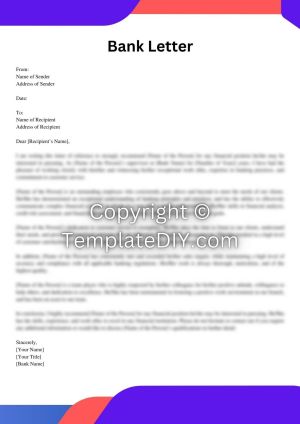 Bank Letter of Reference Sample Template with Examples