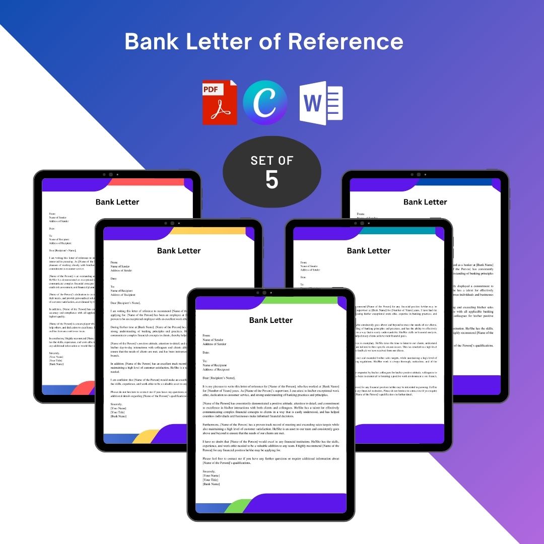 Bank Letter of Reference Sample Template with Examples