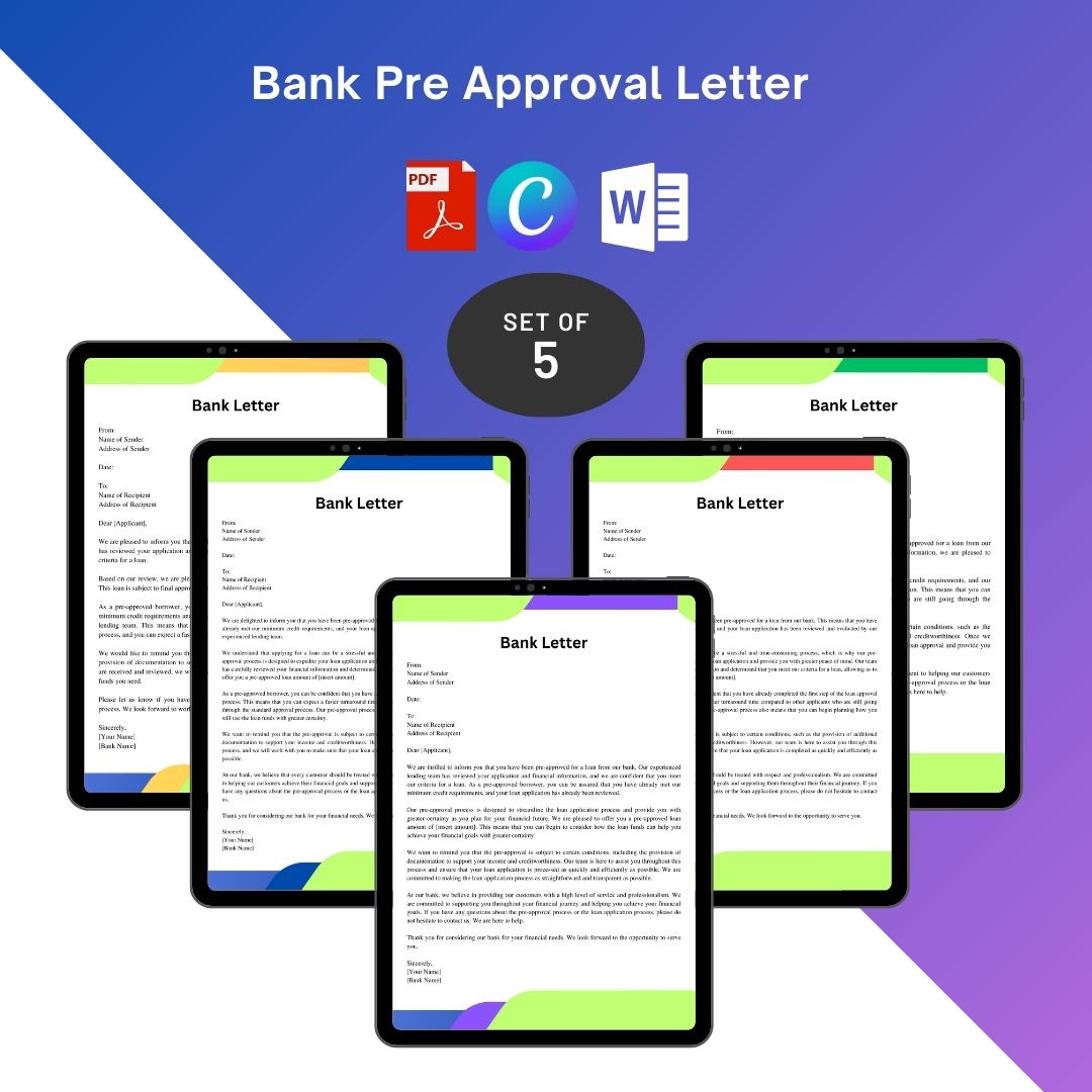 Bank Pre Approval Letter Sample with Examples [Word]