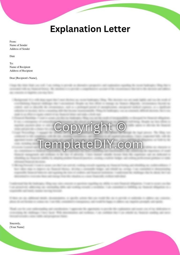 Bankruptcy Letter of Explanation Sample with Examples