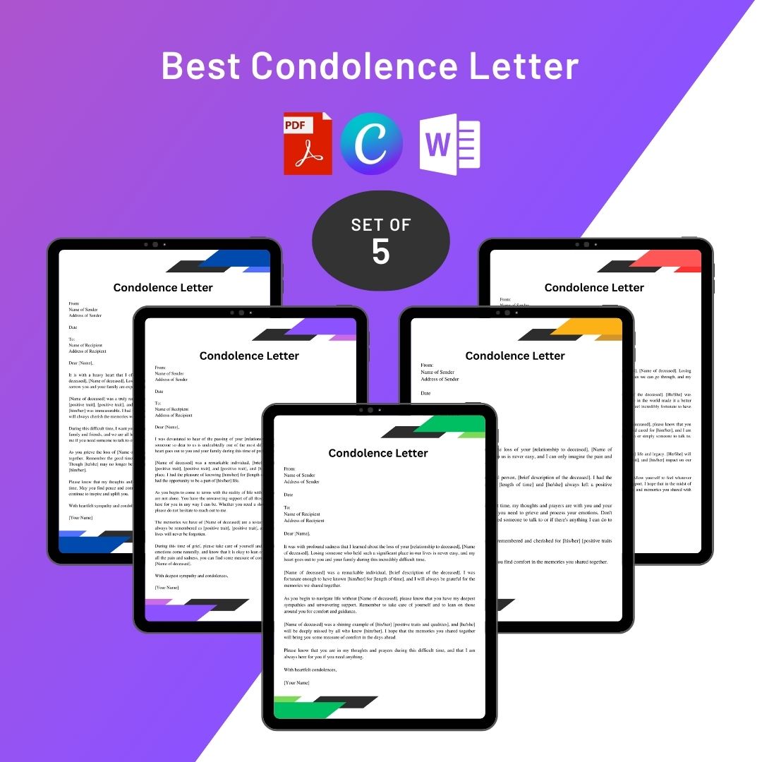 Best Condolence Letter Sample Template with Examples