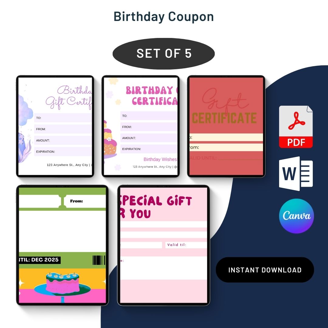 Birthday Coupon Template Printable PDF, Word [Editable]