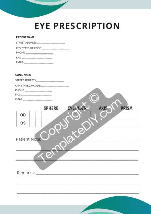 Professional Eye Prescription Template PDF & Word