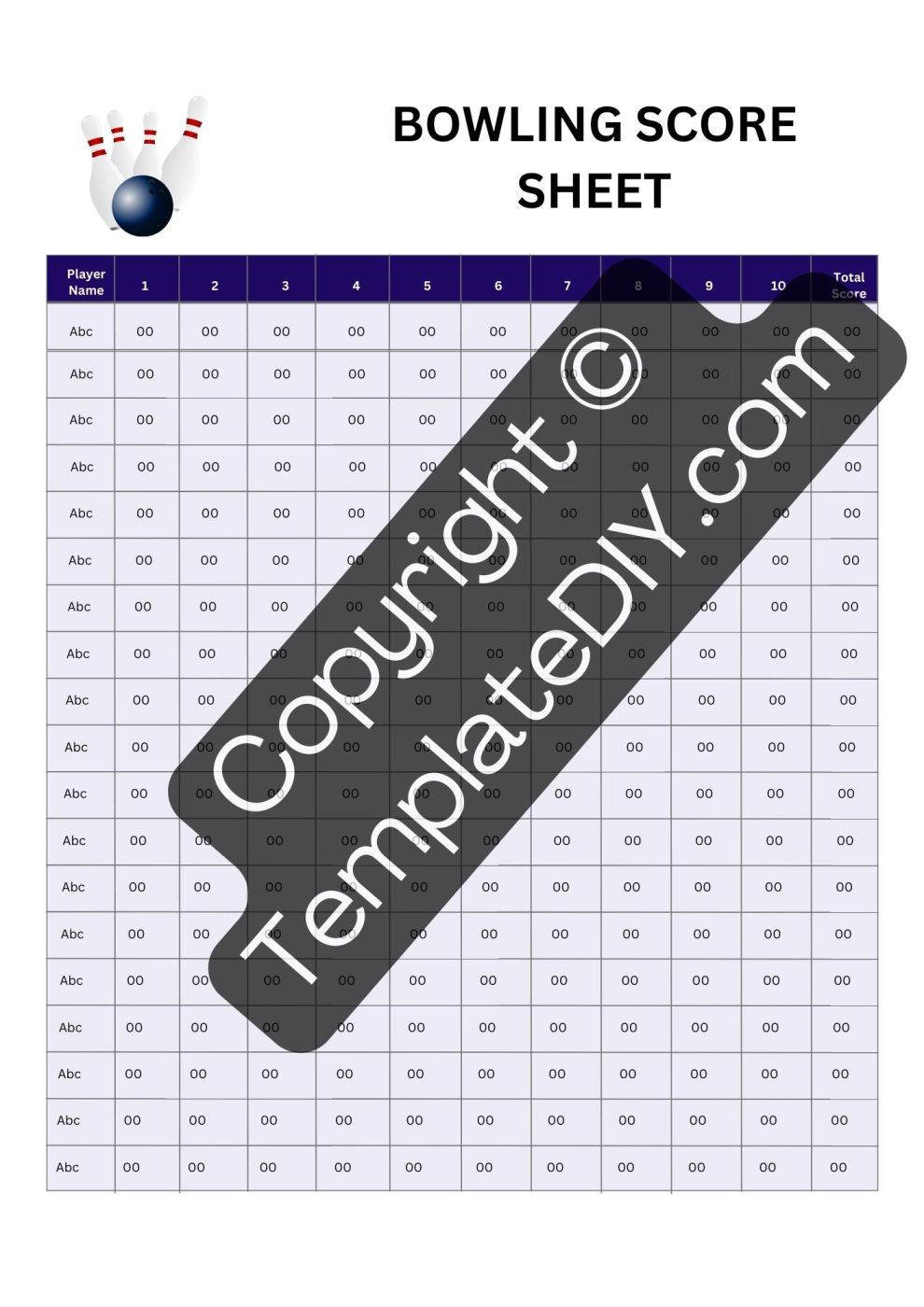 Blank Score Sheet Template Printable PDF, Word [Editable]
