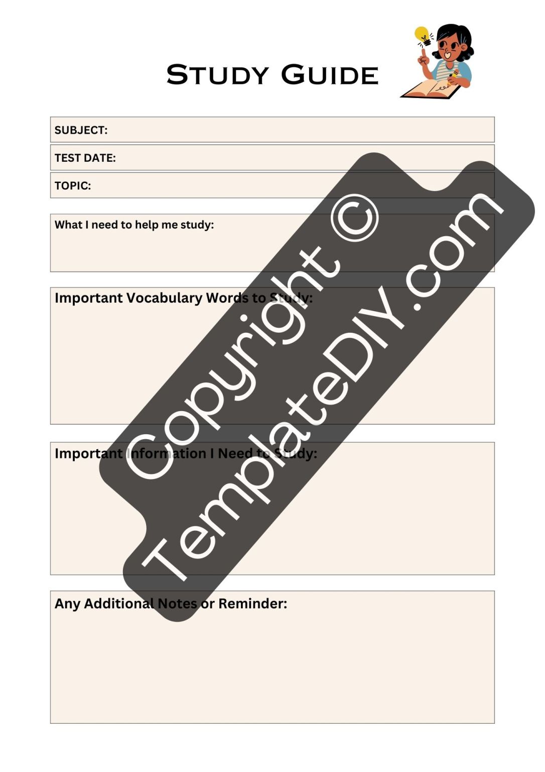Study Guide Template Printable in PDF, Word [Editable]