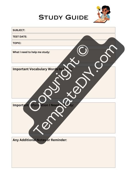 Study Guide Template Printable in PDF, Word [Editable]