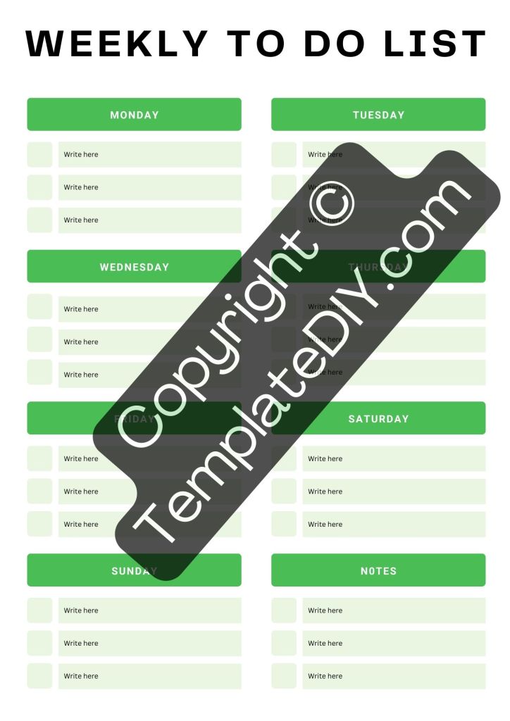 Weekly To Do Template Printable PDF, Word [Editable]