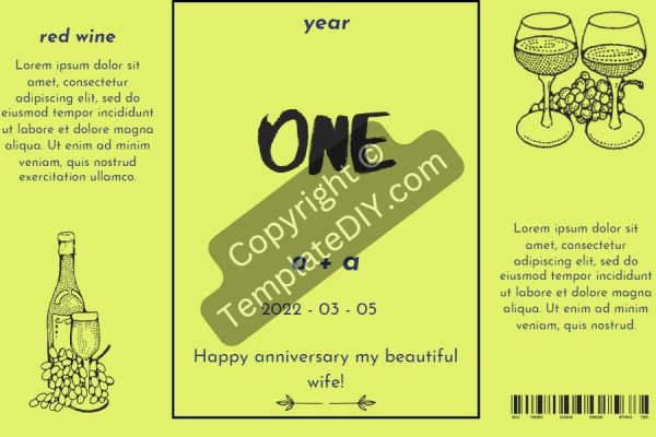 Wine Label Template Printable PDF, Word [Editable]