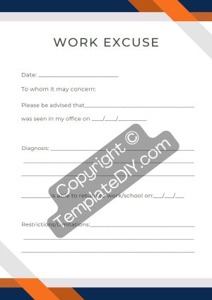 Work Excuse Template Printable in PDF, Word [Editable]