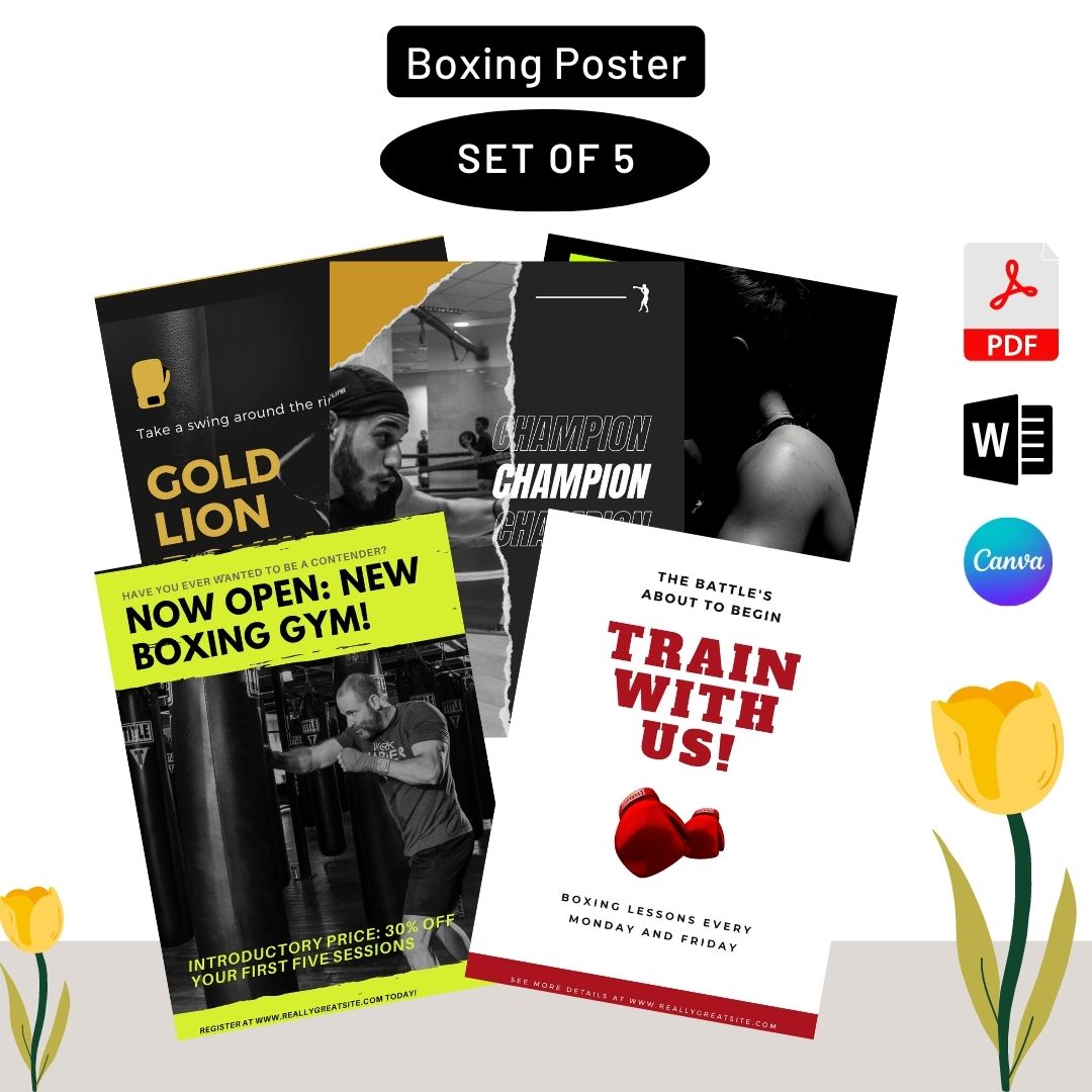 Boxing Poster Template Printable PDF, Word [Editable]