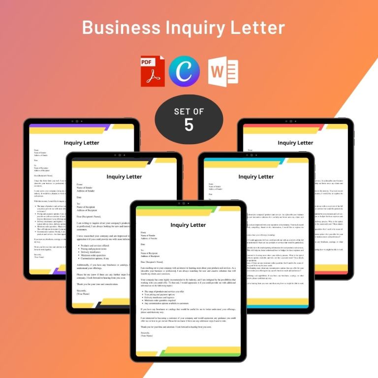 Business Inquiry Letter Sample with Examples [Word]